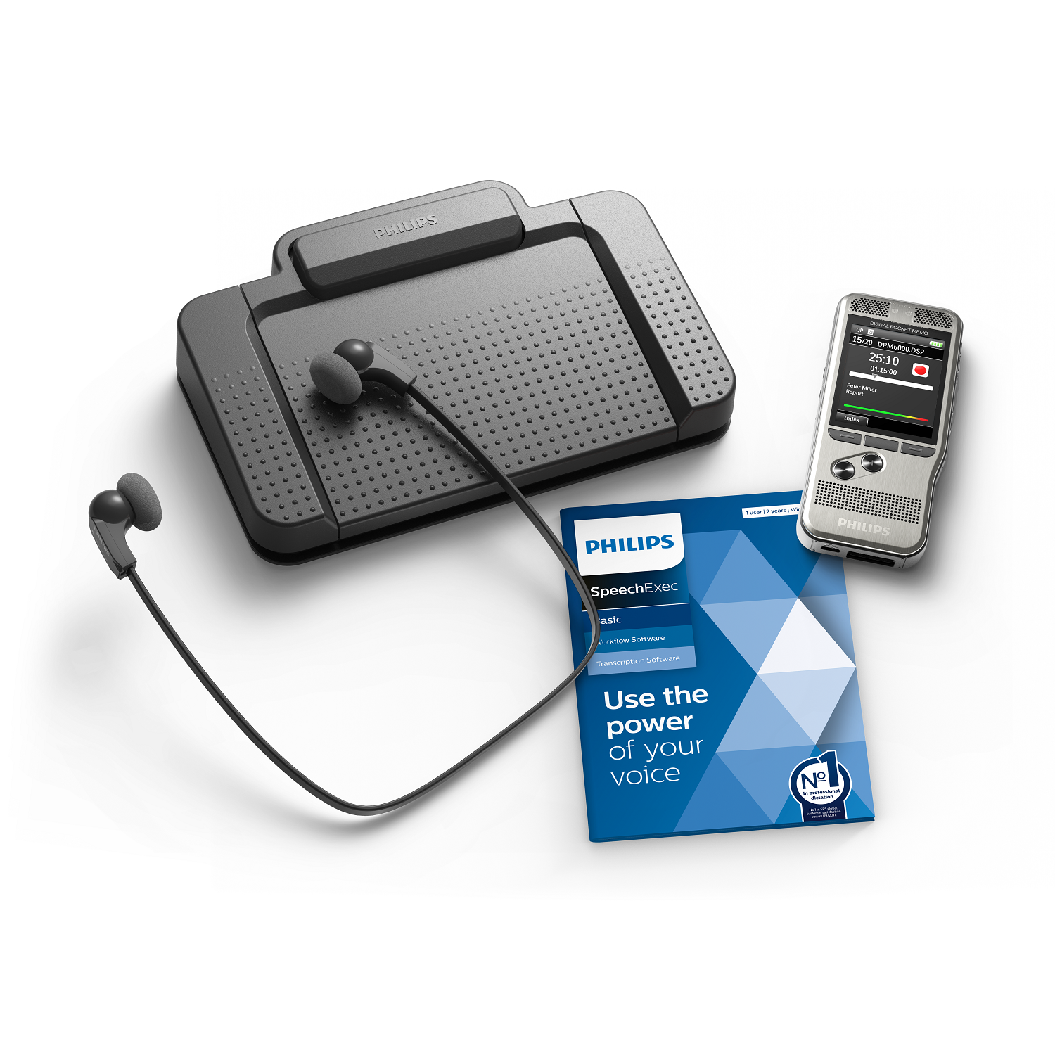 Philips PocketMemo, SpeechExec Dictate/Transcribe and Foot Pedal (DPM6 ...